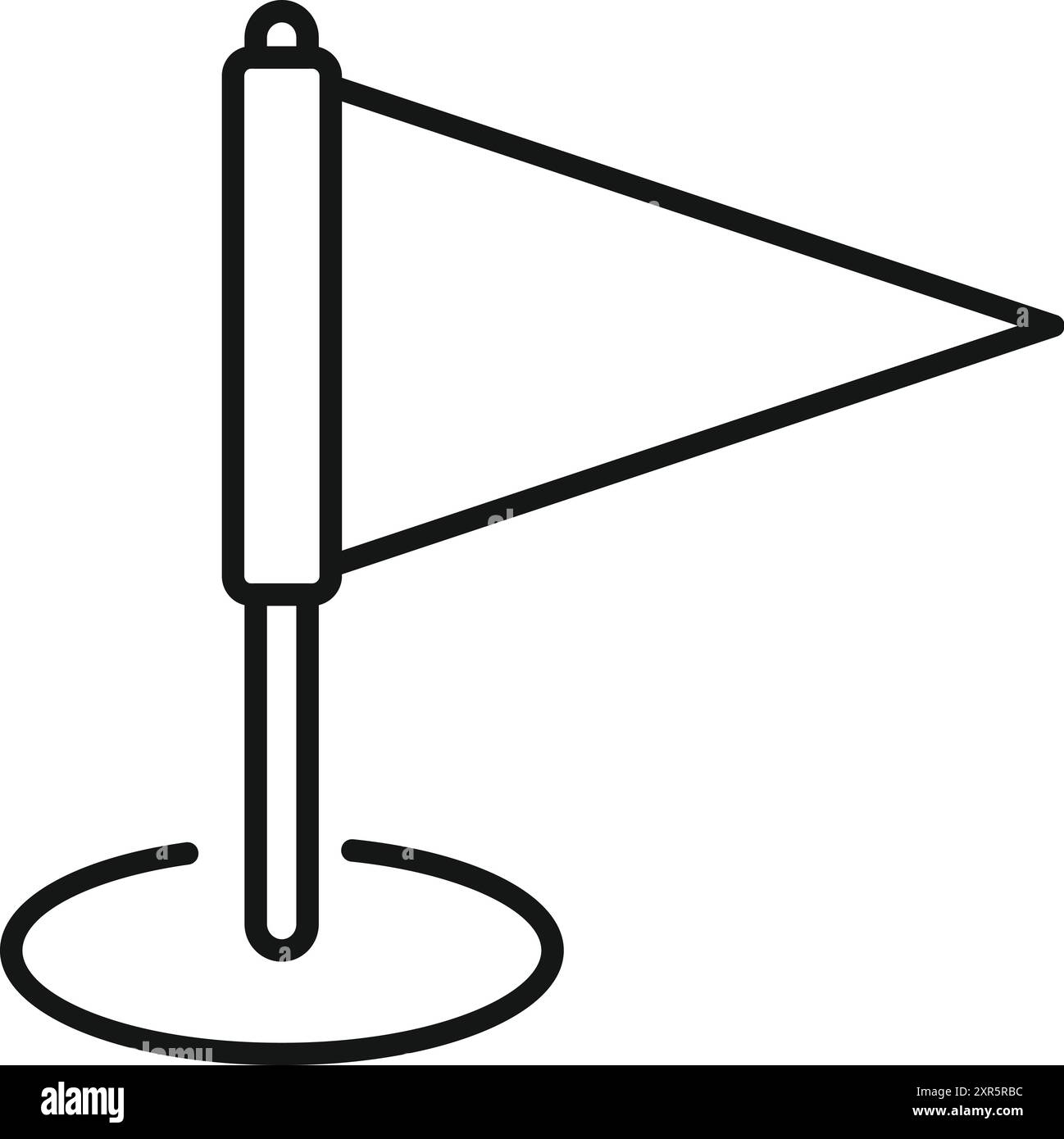 Simple icon of a triangular flag waving on a pole Stock Vector Image ...