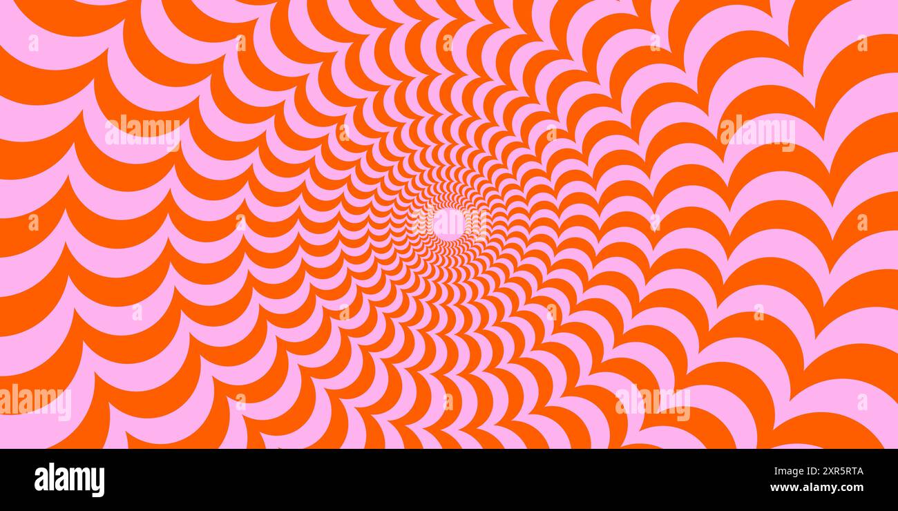 Red and pink abstract wavy lines surface. Optical illusion background ...