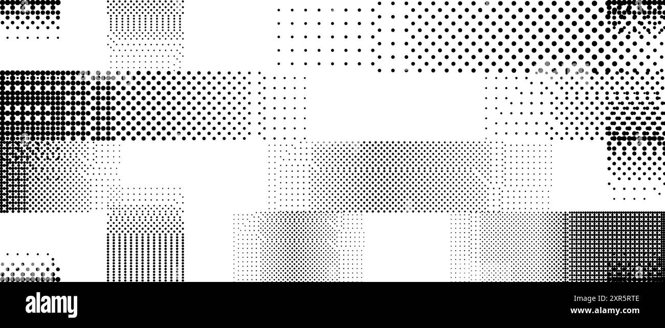 Bitmap pixelated striped pattern. Glitched halftone grunge texture ...