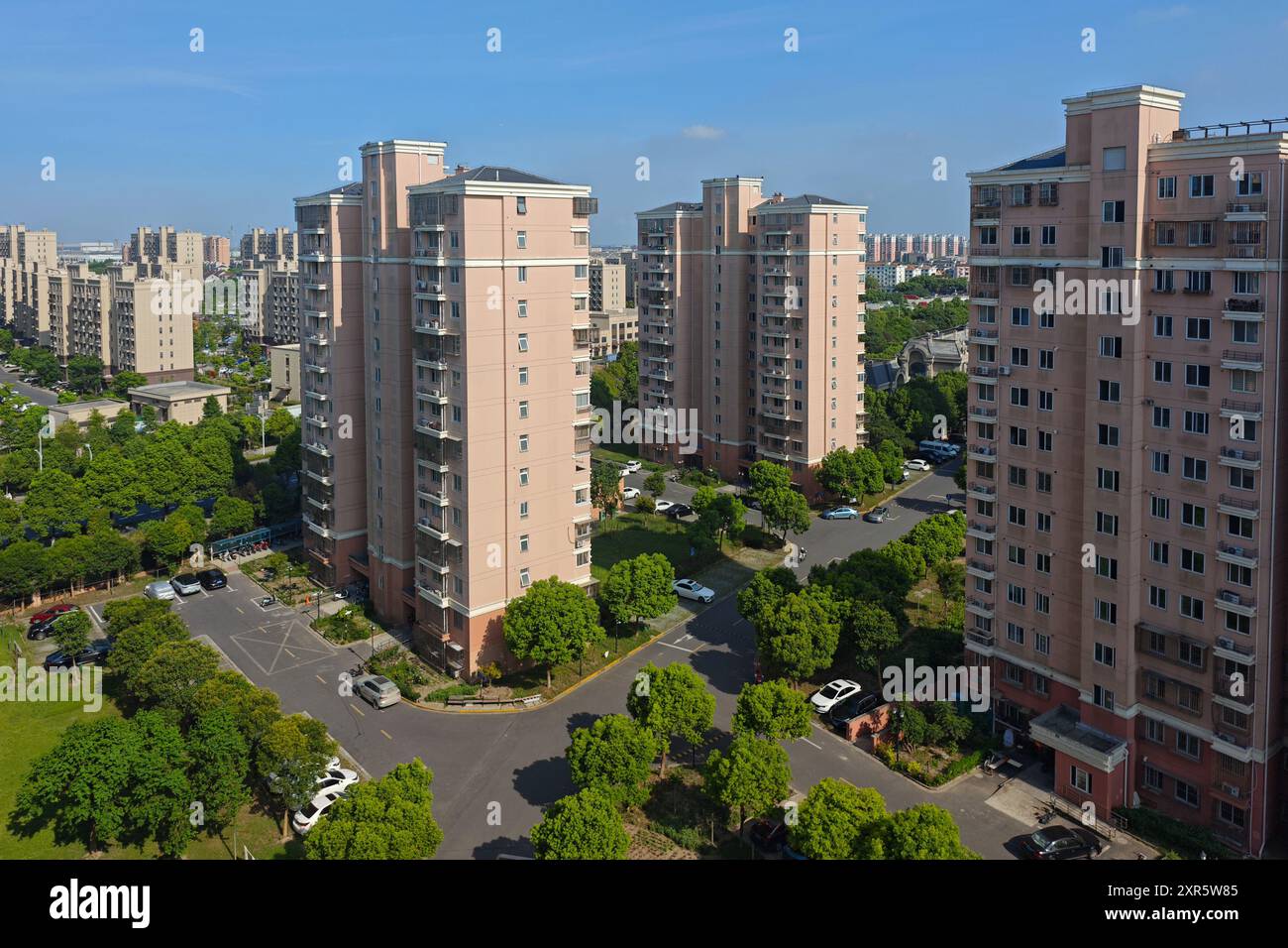SHANGHAI, CHINA - AUGUST 7, 2024 - Residential complexes in Pudong New ...