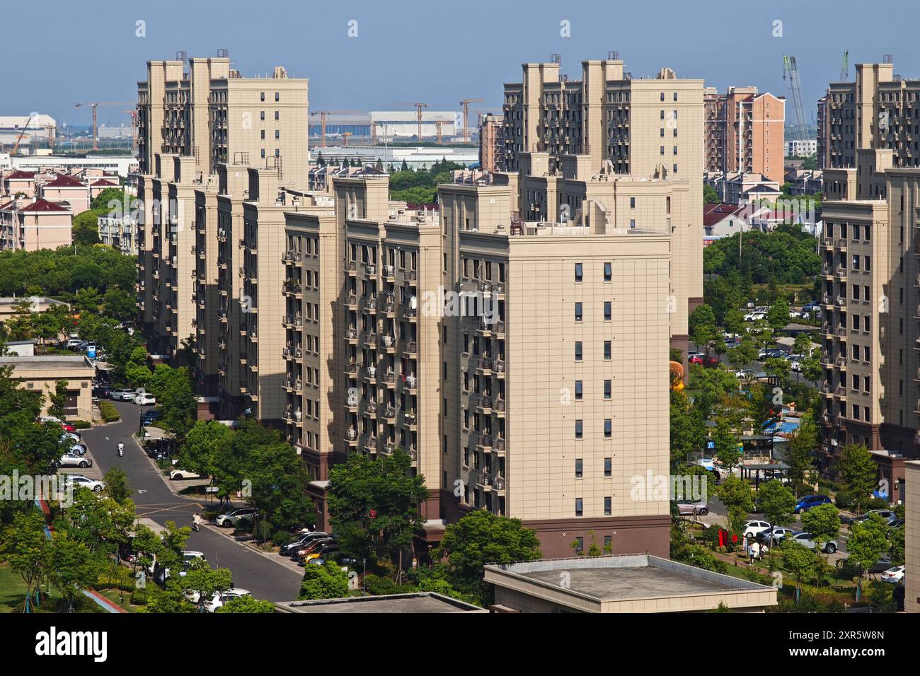 SHANGHAI, CHINA - AUGUST 7, 2024 - Residential complexes in Pudong New ...