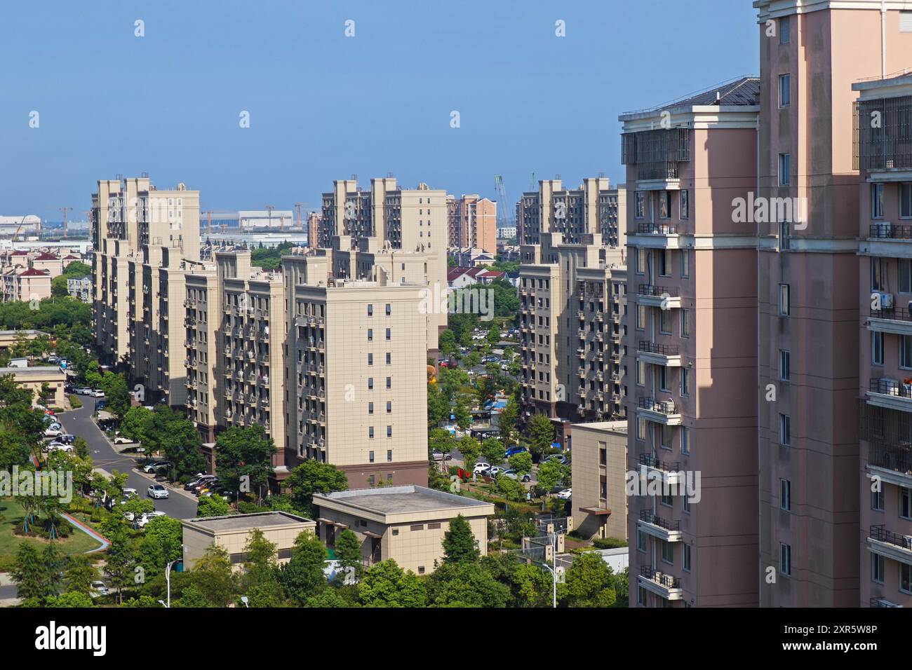 SHANGHAI, CHINA - AUGUST 7, 2024 - Residential complexes in Pudong New ...
