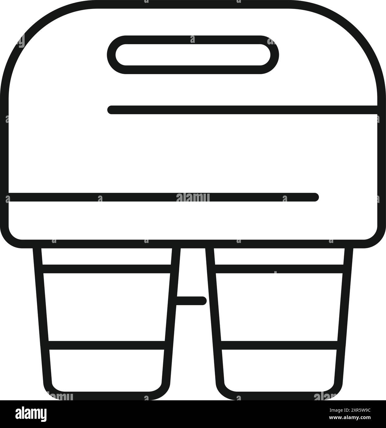 Line icon of a cardboard coffee cup holder carrying two beverages Stock ...