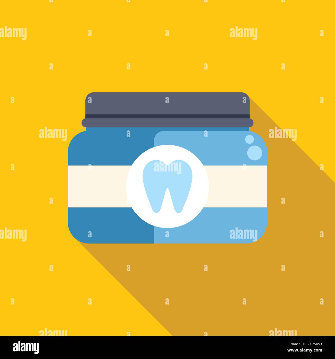 Blue jar of tooth powder for protecting teeth and gums, promoting oral ...