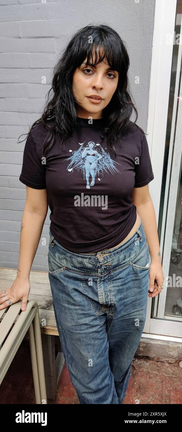 Mexican singer-songwriter Girl Ultra poses for a portrait during an interview in Mexico City ...