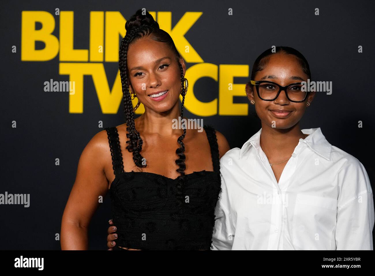 Alicia Keys, left, and Nicole Dean arrive at the premiere of "Blink ...