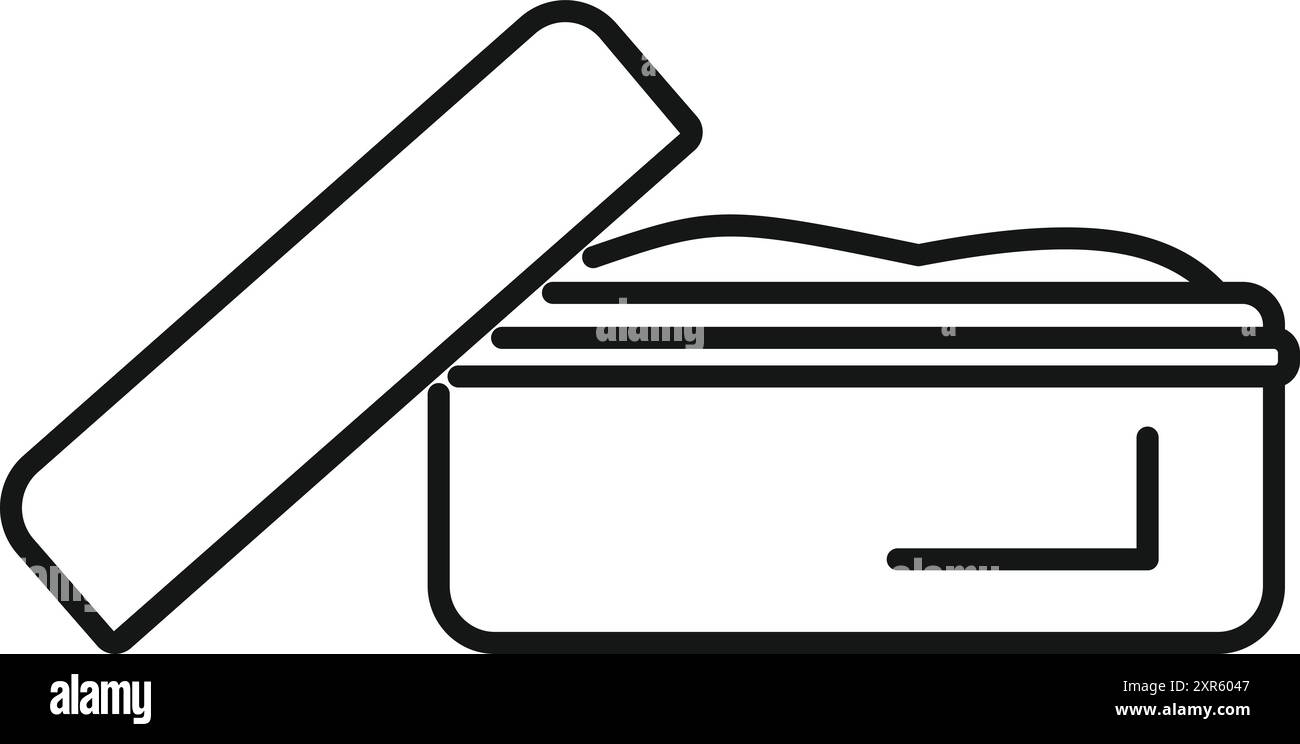 Simple line drawing of a jar of cosmetic cream with the lid off Stock ...