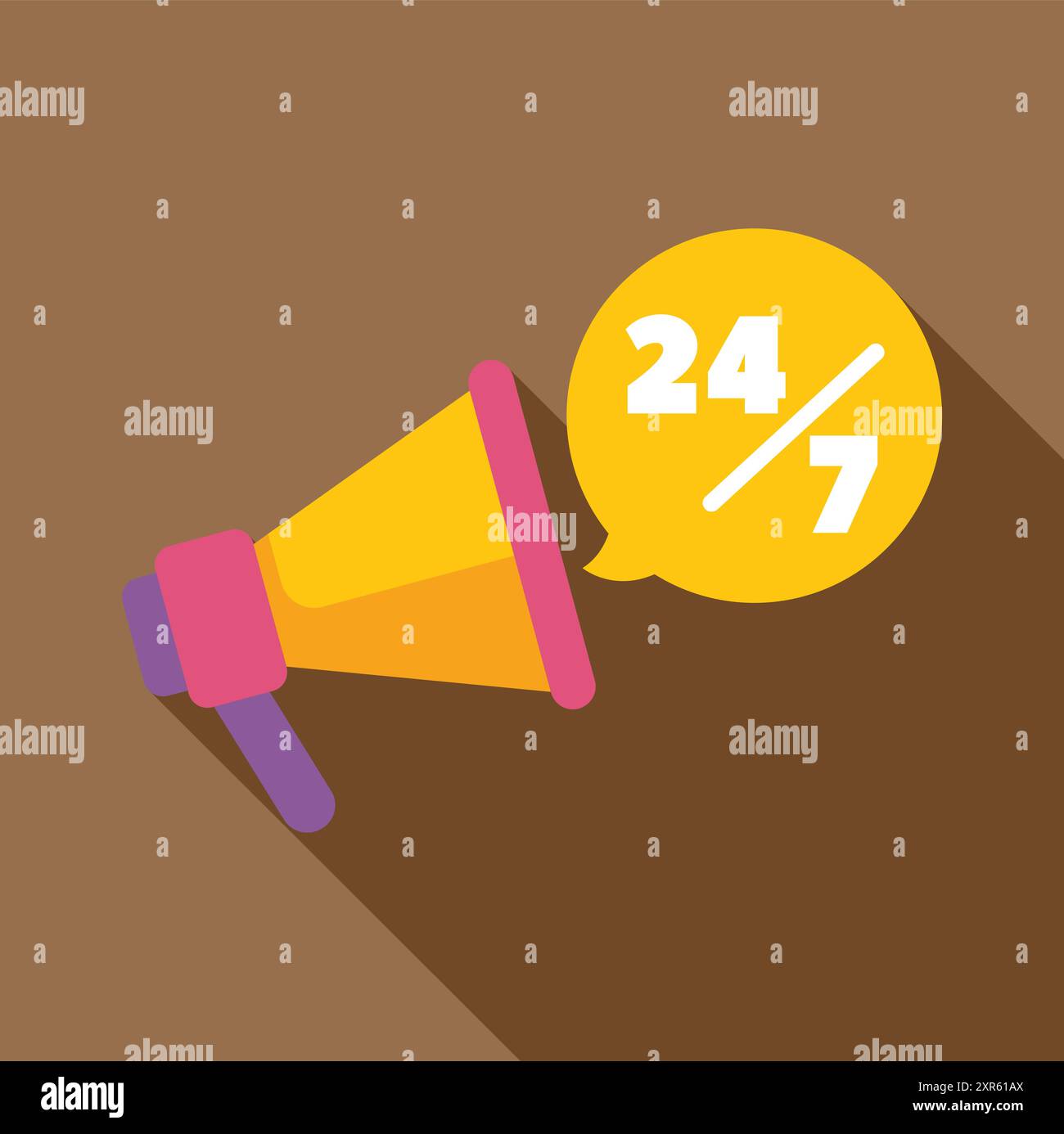 Megaphone making an important announcement about full time assistance ...