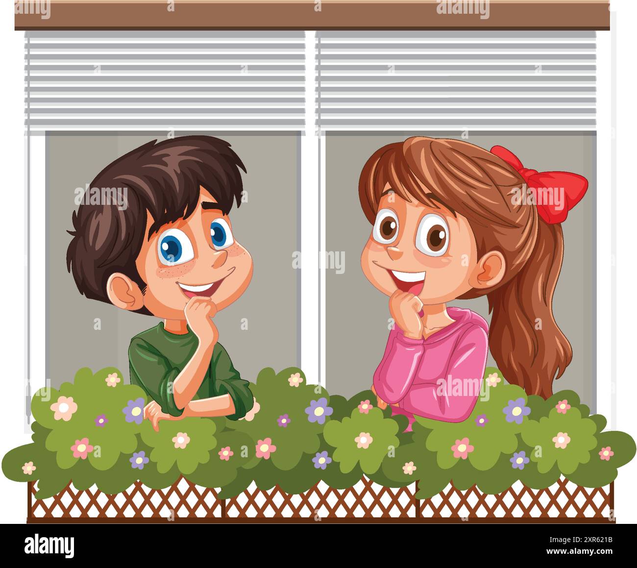 Two children talking Stock Vector Images - Alamy