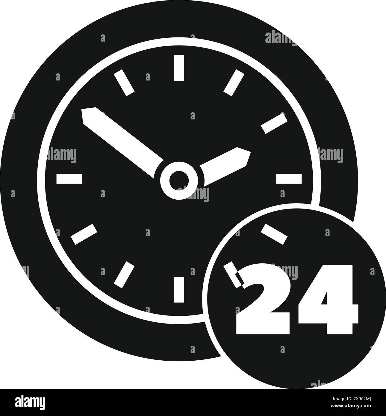 Simple black and white icon of a clock face showing the concept of ...