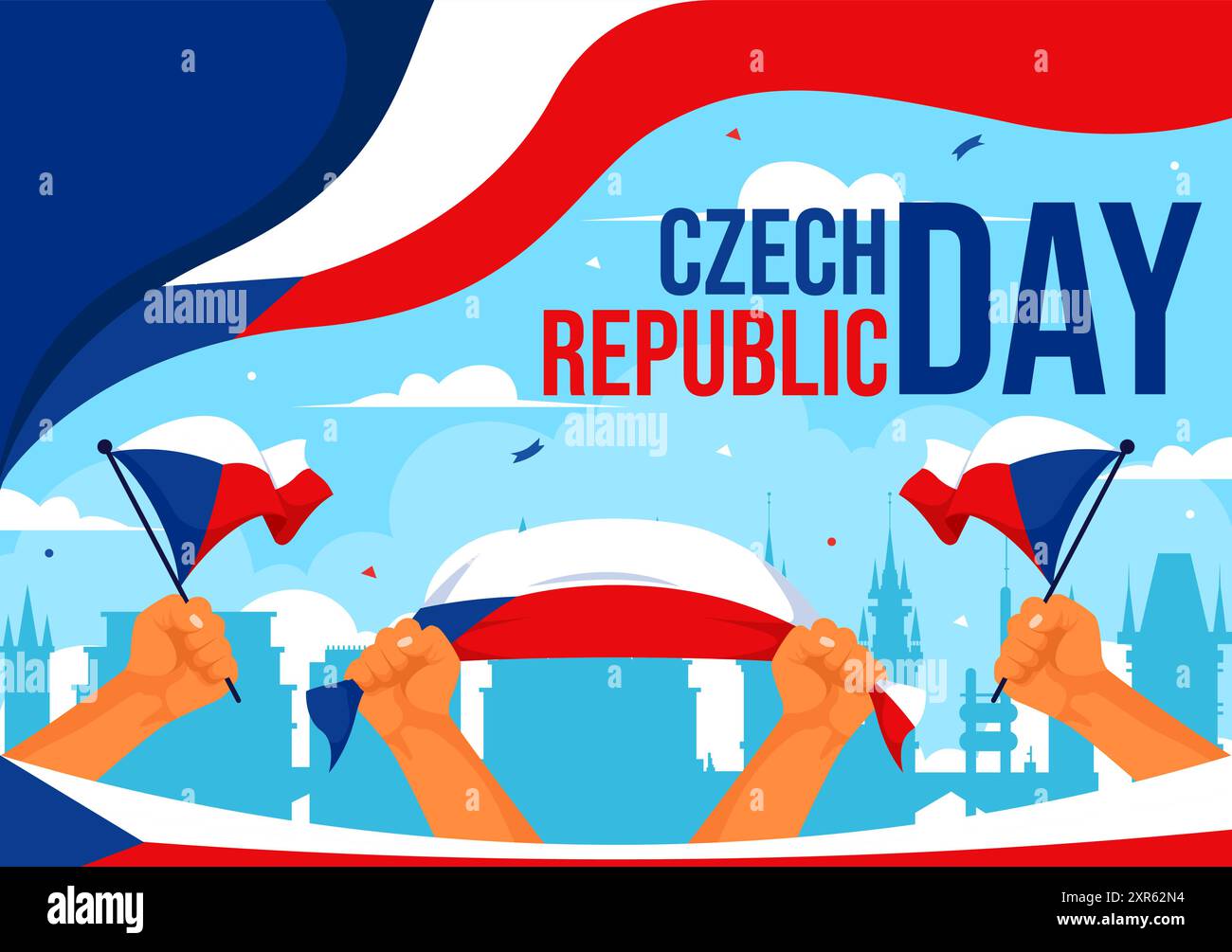 Happy Czech Republic National Day Vector Illustration on September 28th ...