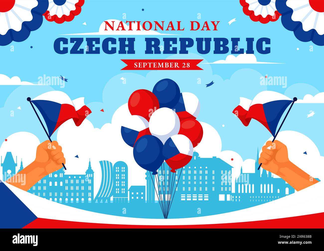 Happy Czech Republic National Day Vector Illustration on September 28th ...