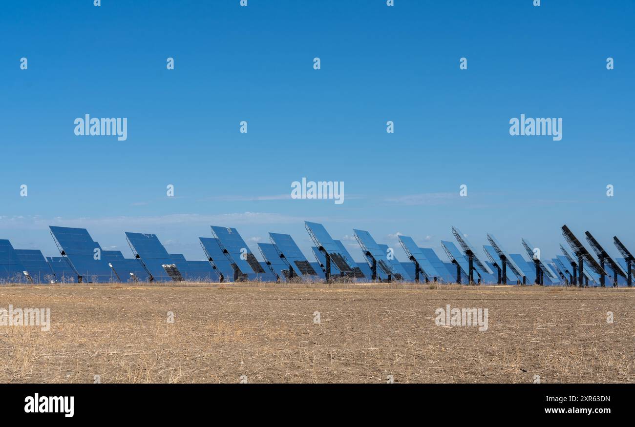 photovoltaic panels at the PS10 solar power station in Sanlucar la ...