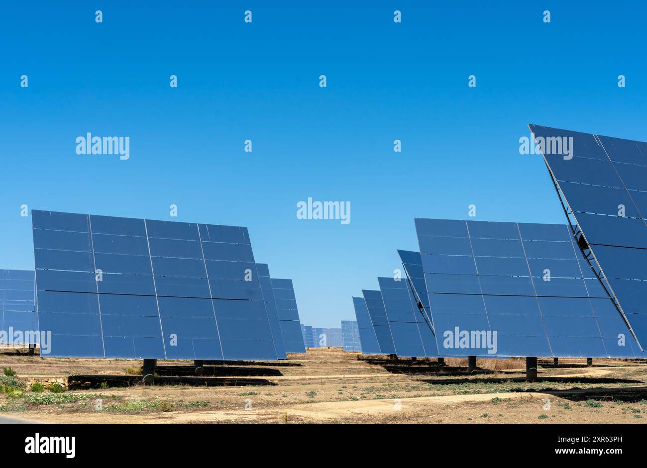 photovoltaic panels at the PS10 solar power station in Sanlucar la ...