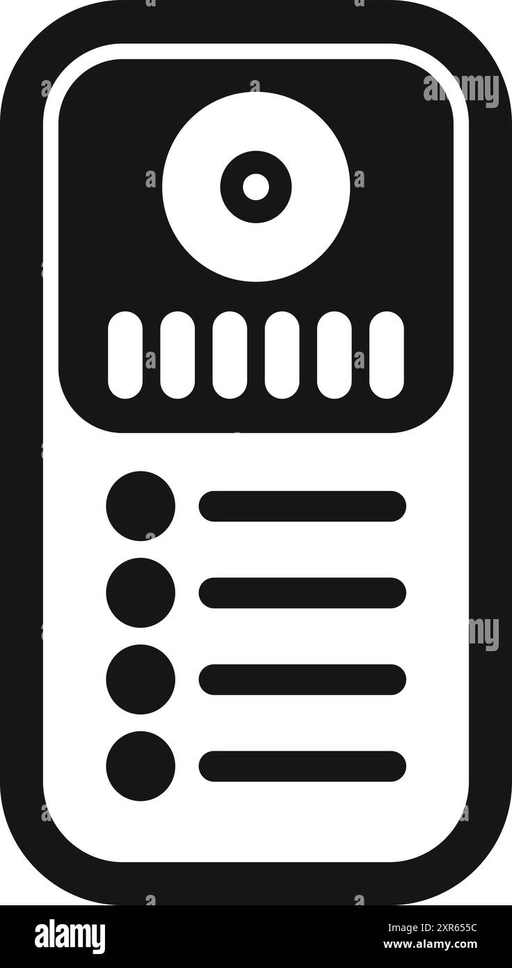 Simple black and white icon of an intercom system showing security Stock Vector Image & Art - Alamy