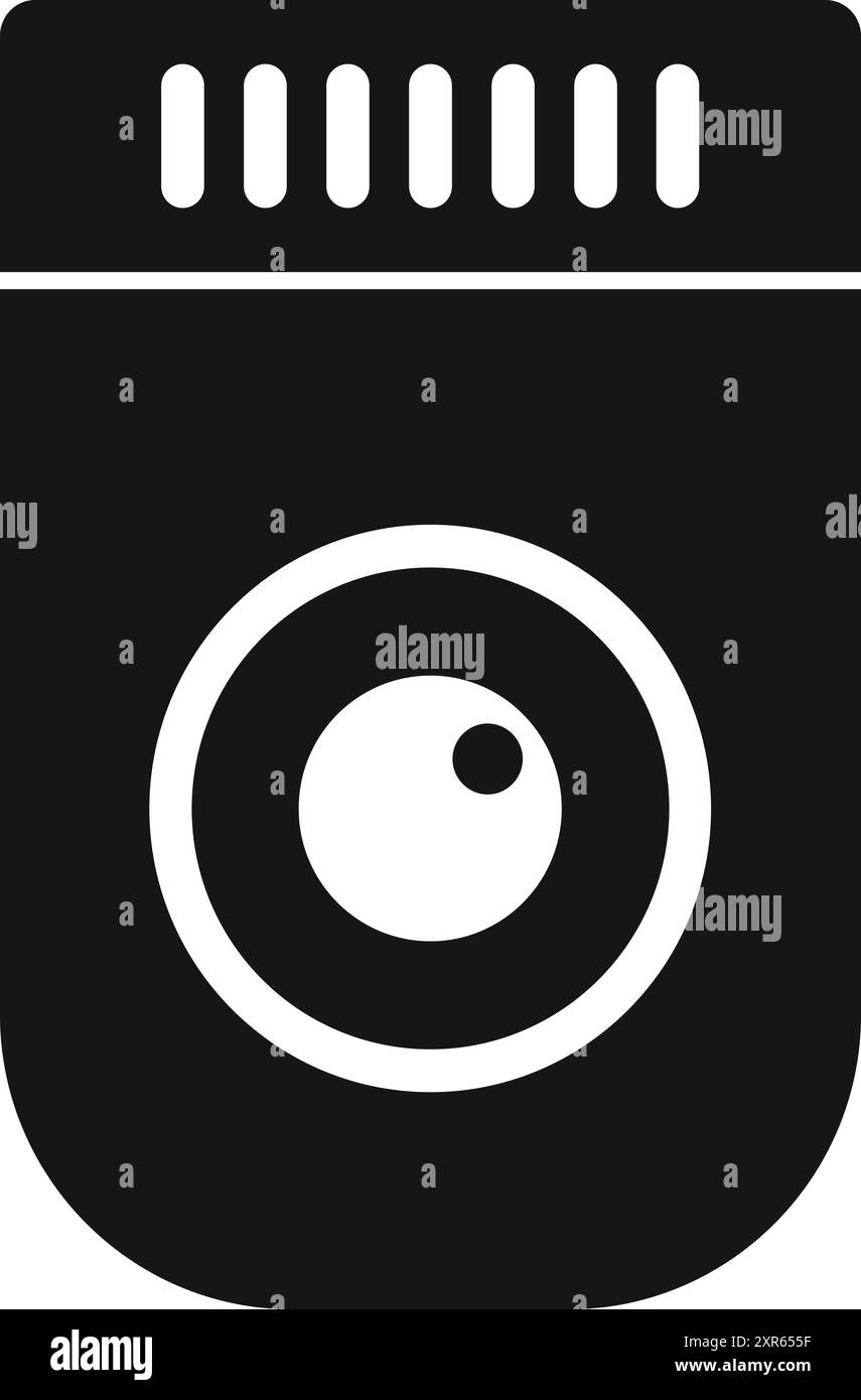 Black and white icon of a digital door viewer featuring a fisheye lens ...