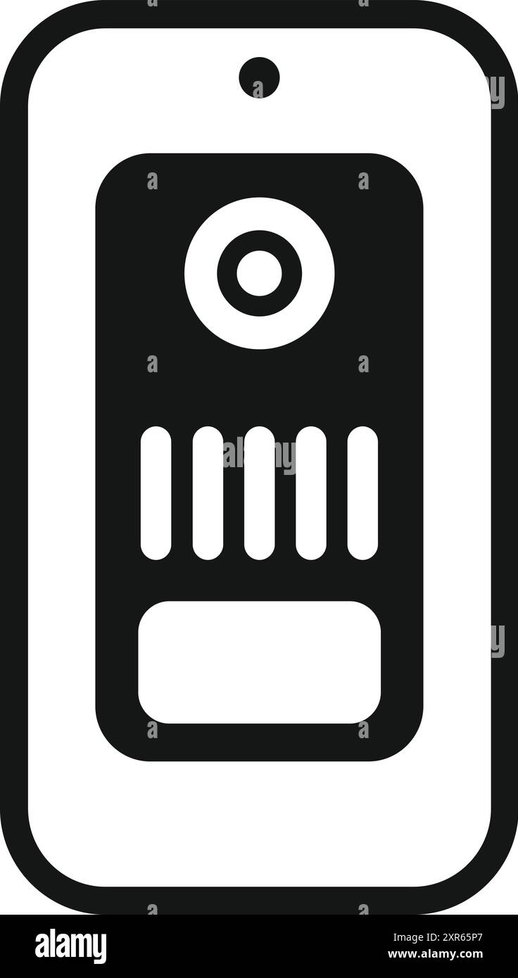 Simple icon of a modern intercom system displaying access control buttons Stock Vector Image ...