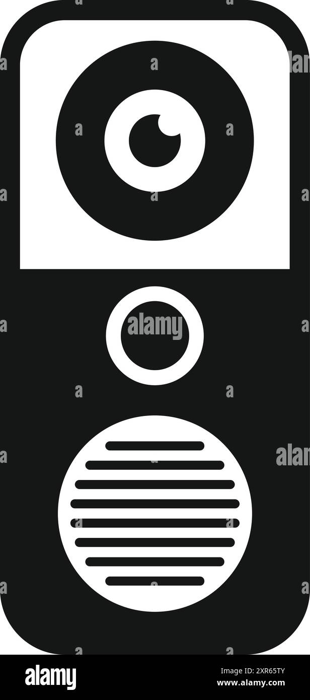 Black and white icon of an intercom system providing clear ...