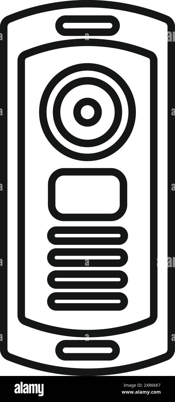 Minimalist line drawing of a modern intercom system, enabling ...