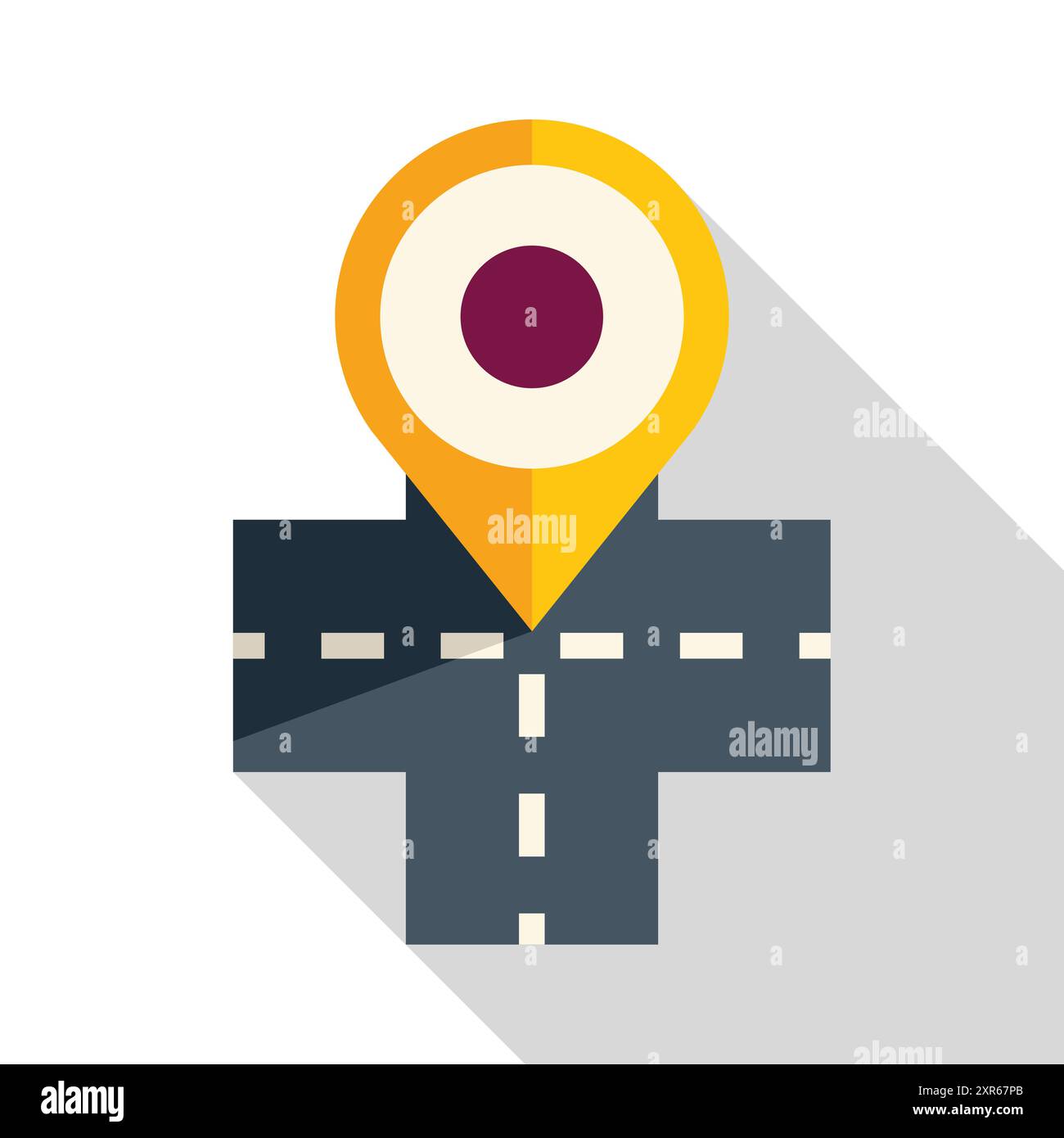 Location pin is marking a destination point on a road Stock Vector ...