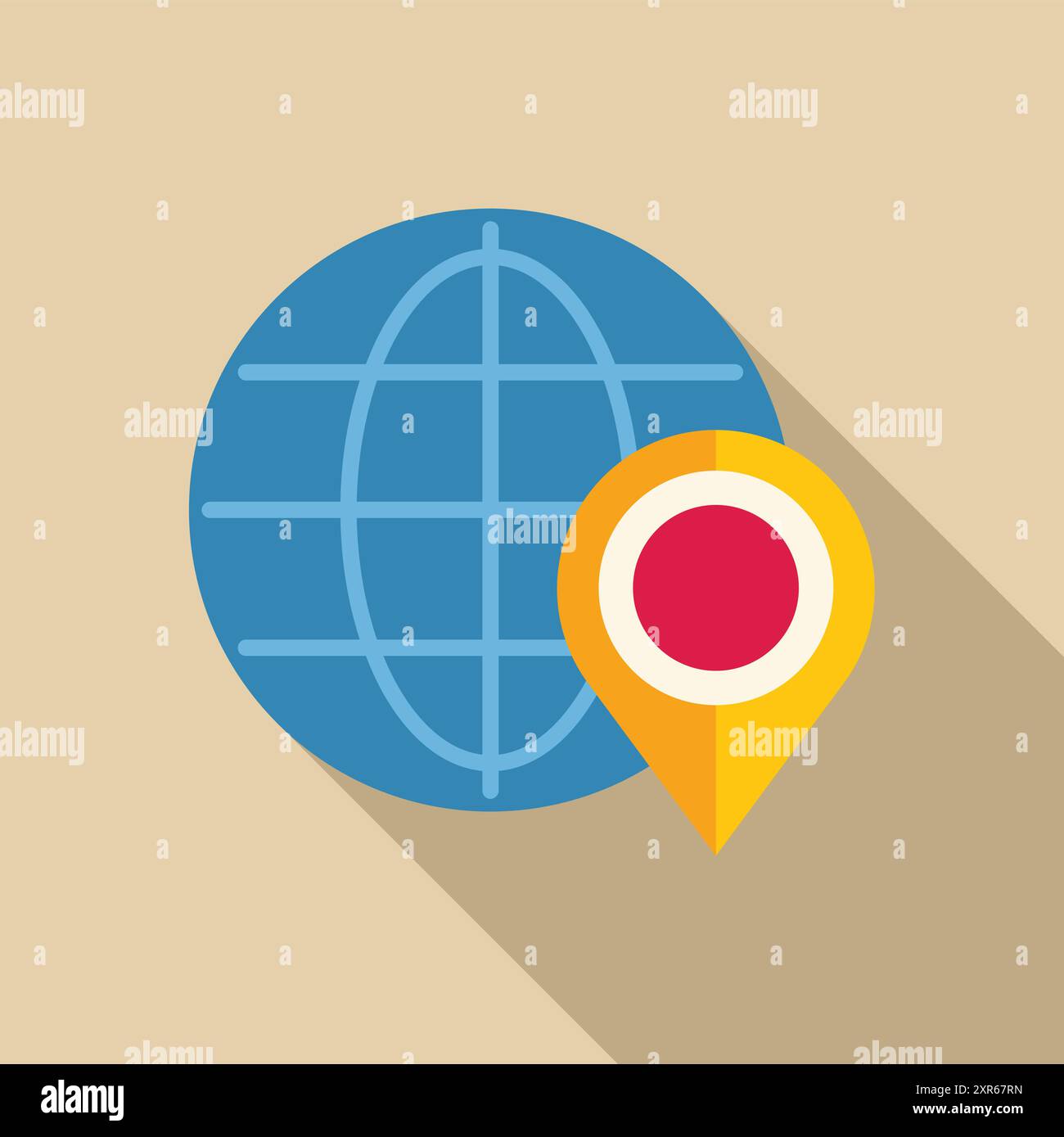 Blue globe with a location pin, representing global positioning and ...