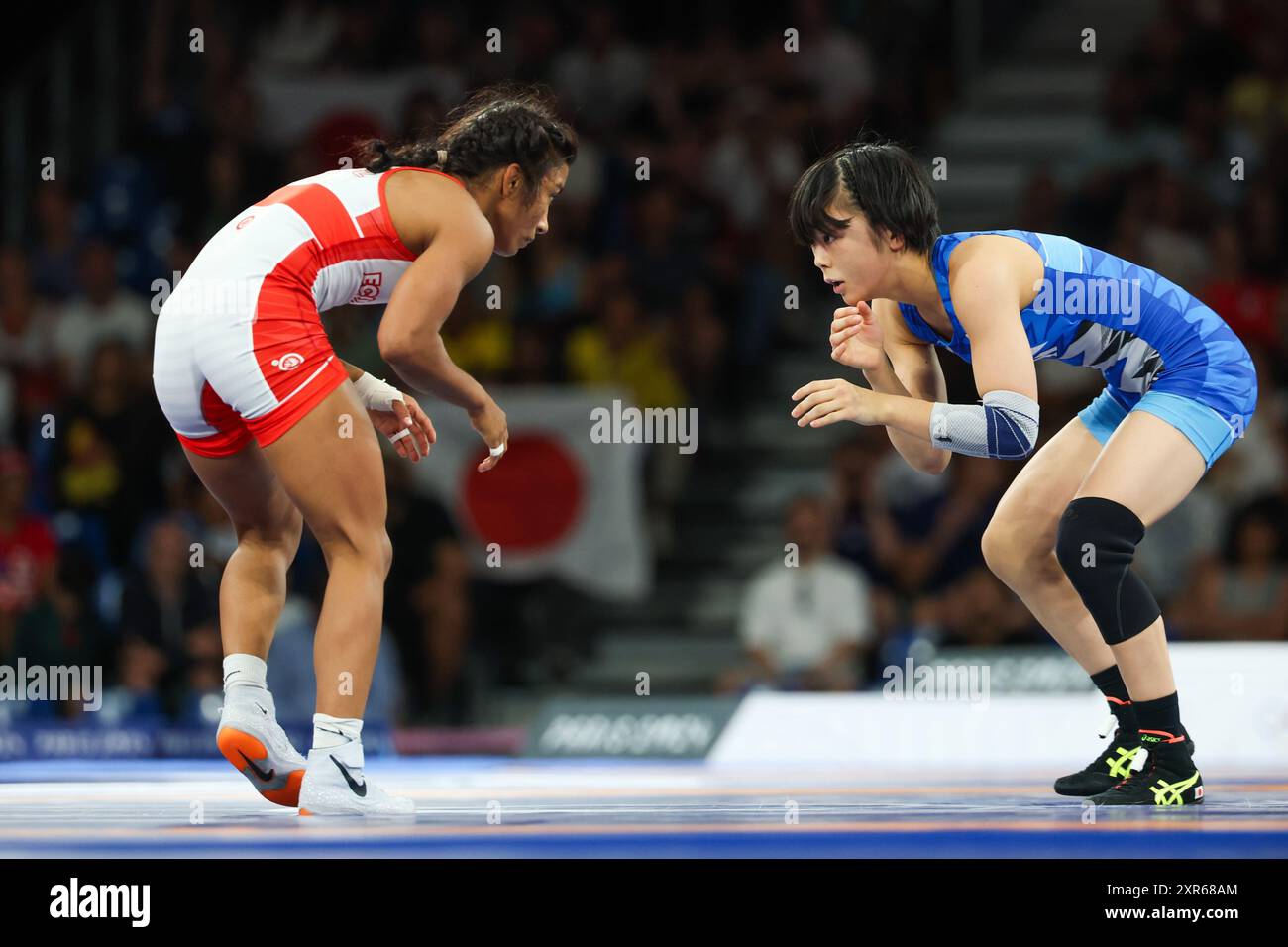 Paris, France. 8th Aug, 2024. (L to R) YEPEZ GUZMAN Lucia Yamileth (ECU), Akari Fujinami (JPN ...