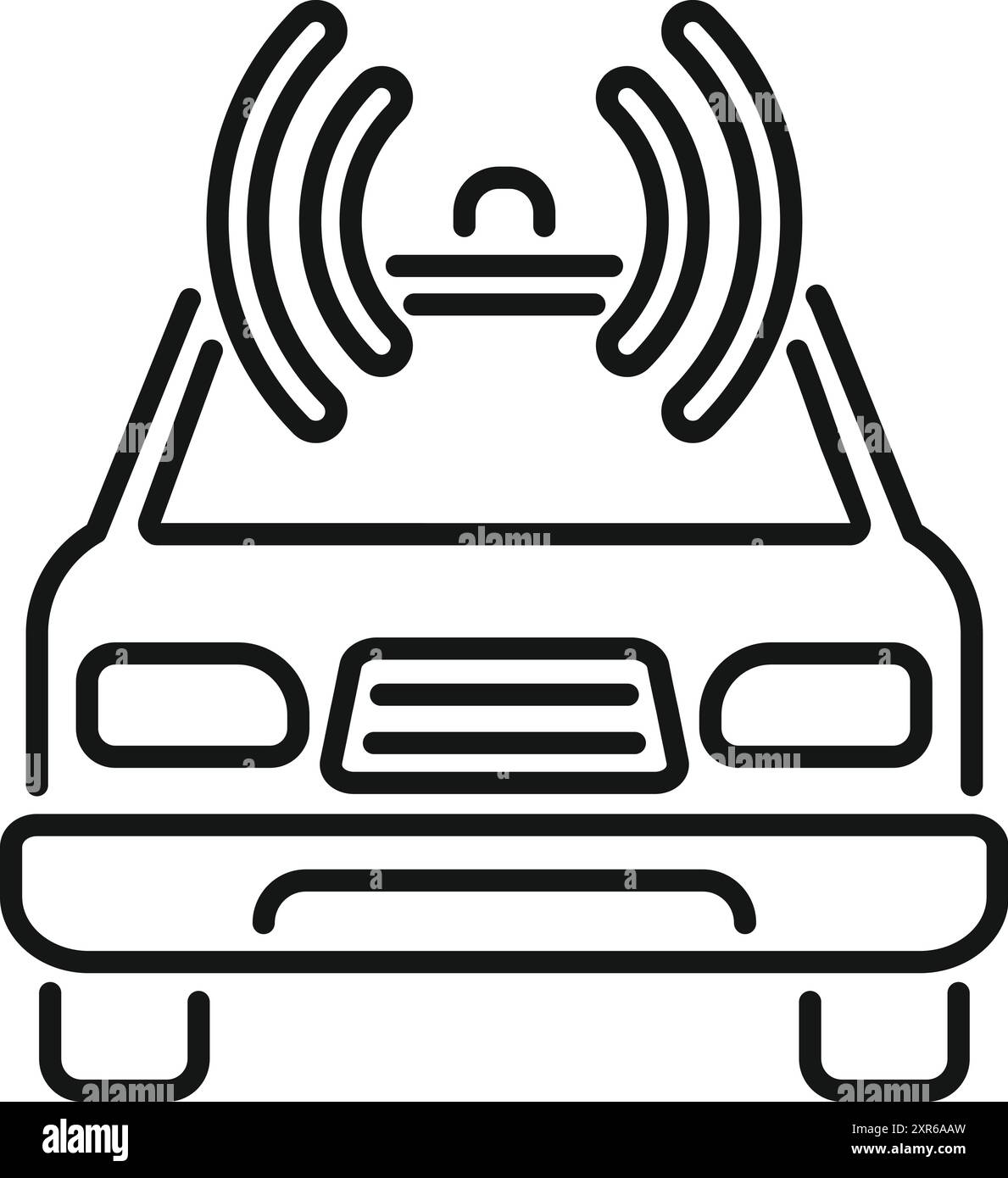 Line drawing of a car with antenna on top emitting a wifi signal Stock ...