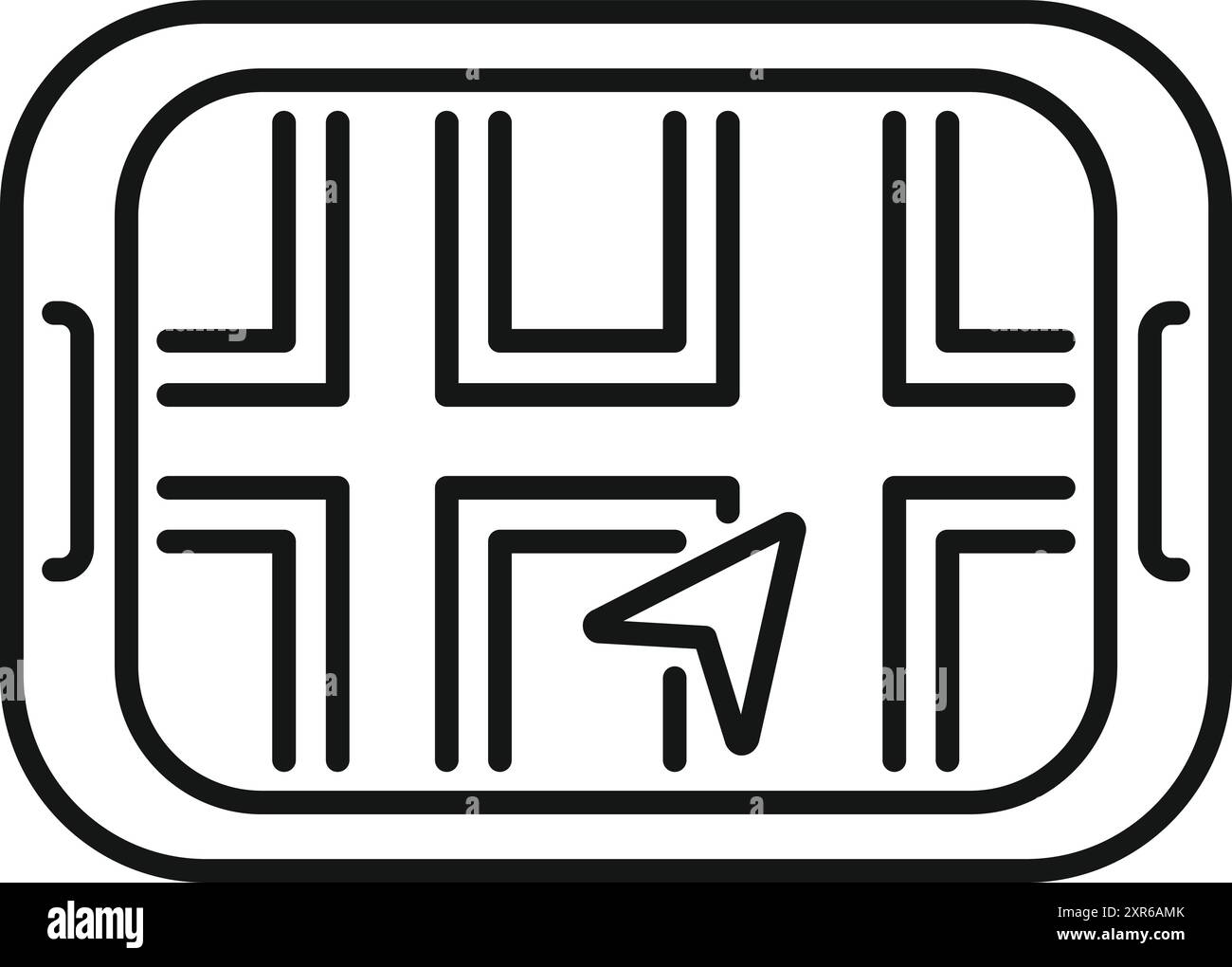 Gps Navigation App Is Showing A City Map With A Cursor Icon Stock Vector Image And Art Alamy