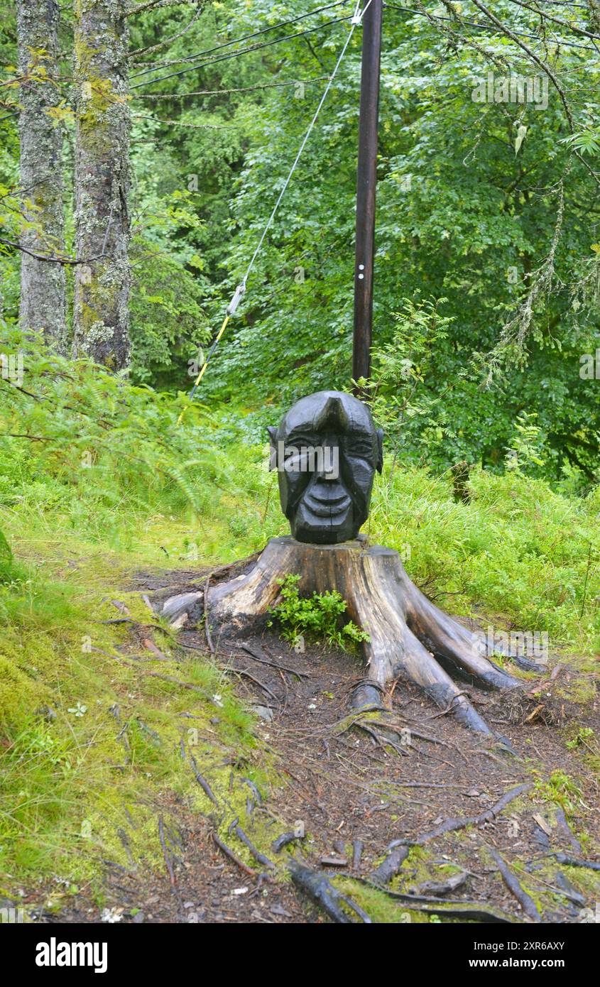 Trolls Park on Mount Fløyen next to the Bergen funicular, Norway Stock ...