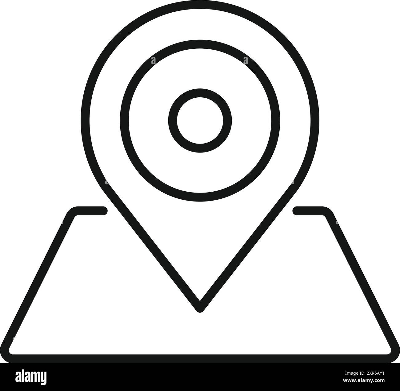 Location pin icon is marking a specific point on a map, representing ...