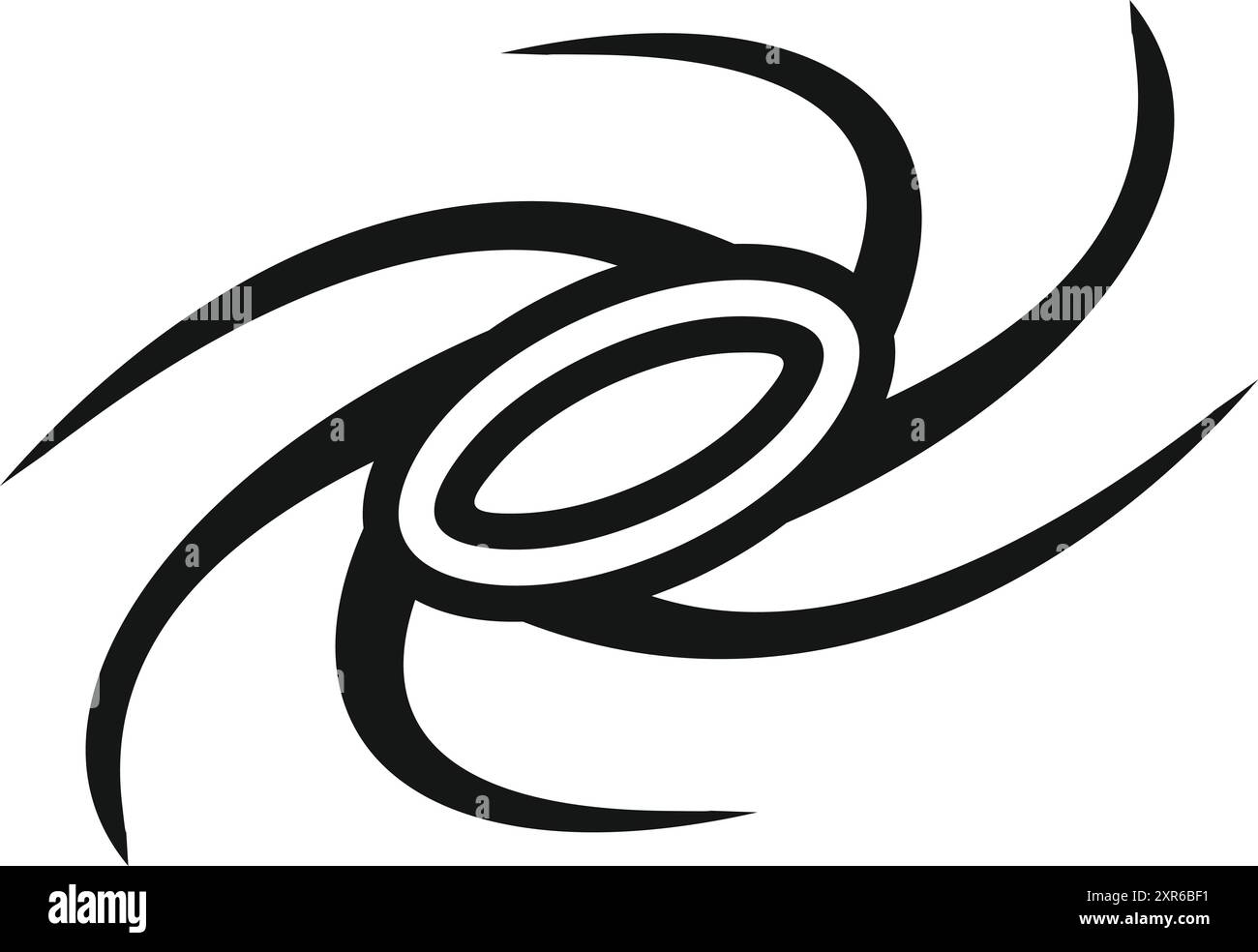 Simple black and white icon of a spiral galaxy rotating in space Stock ...