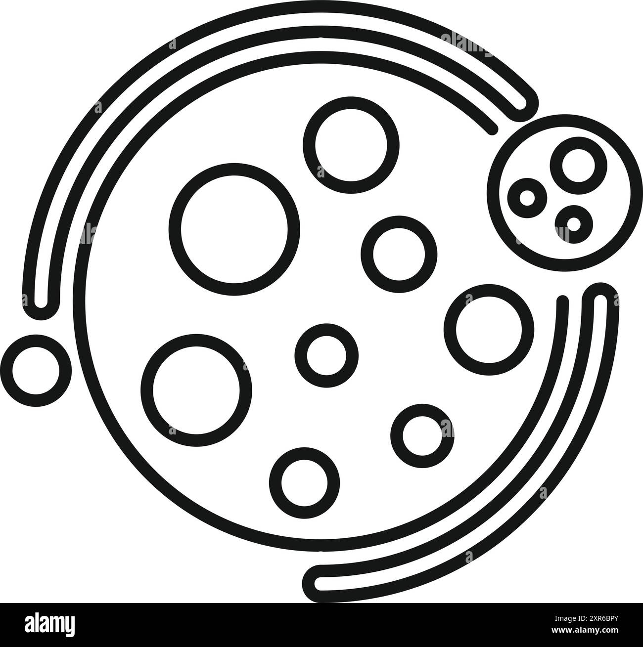 Simple black and white icon of an atom, with electrons orbiting the ...