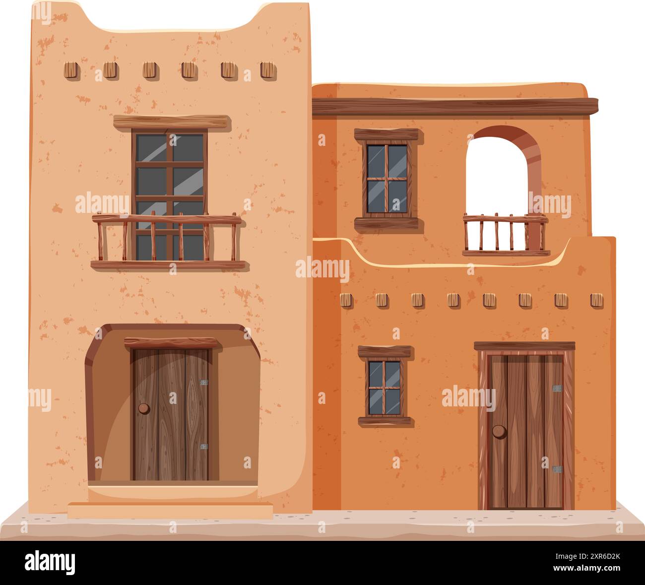 Illustration of a classic Mexican adobe house Stock Vector Image & Art ...