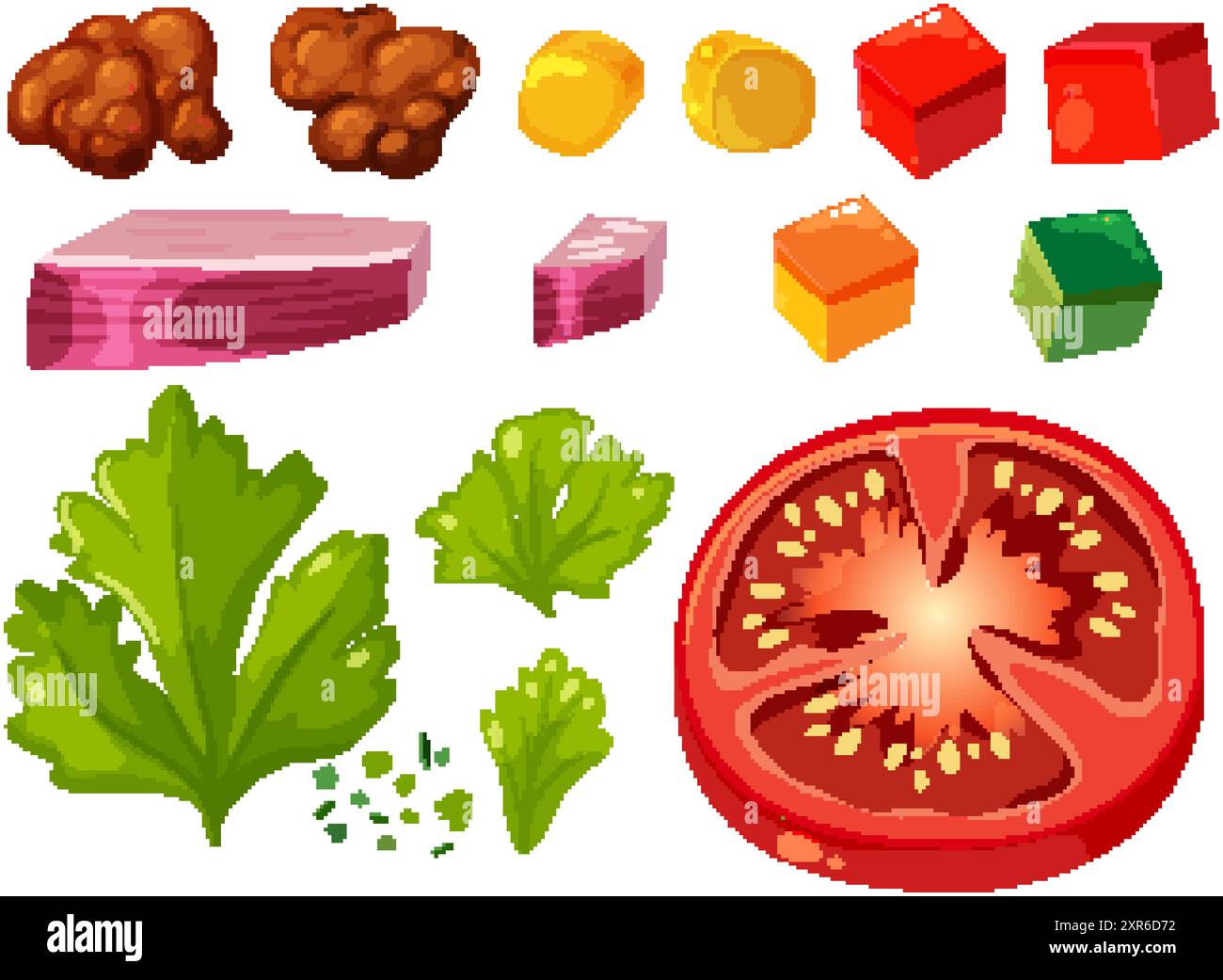Colorful taco various ingredients Stock Vector Images - Alamy