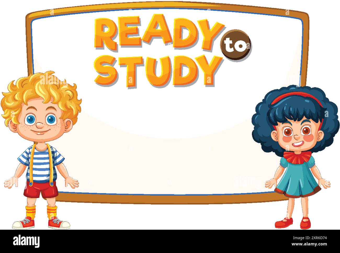 Two cute children play Stock Vector Images - Alamy