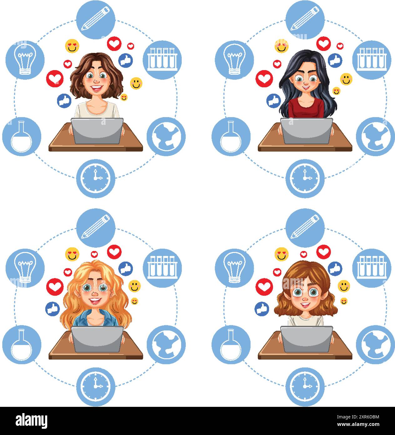 Women working on project Stock Vector Images - Alamy