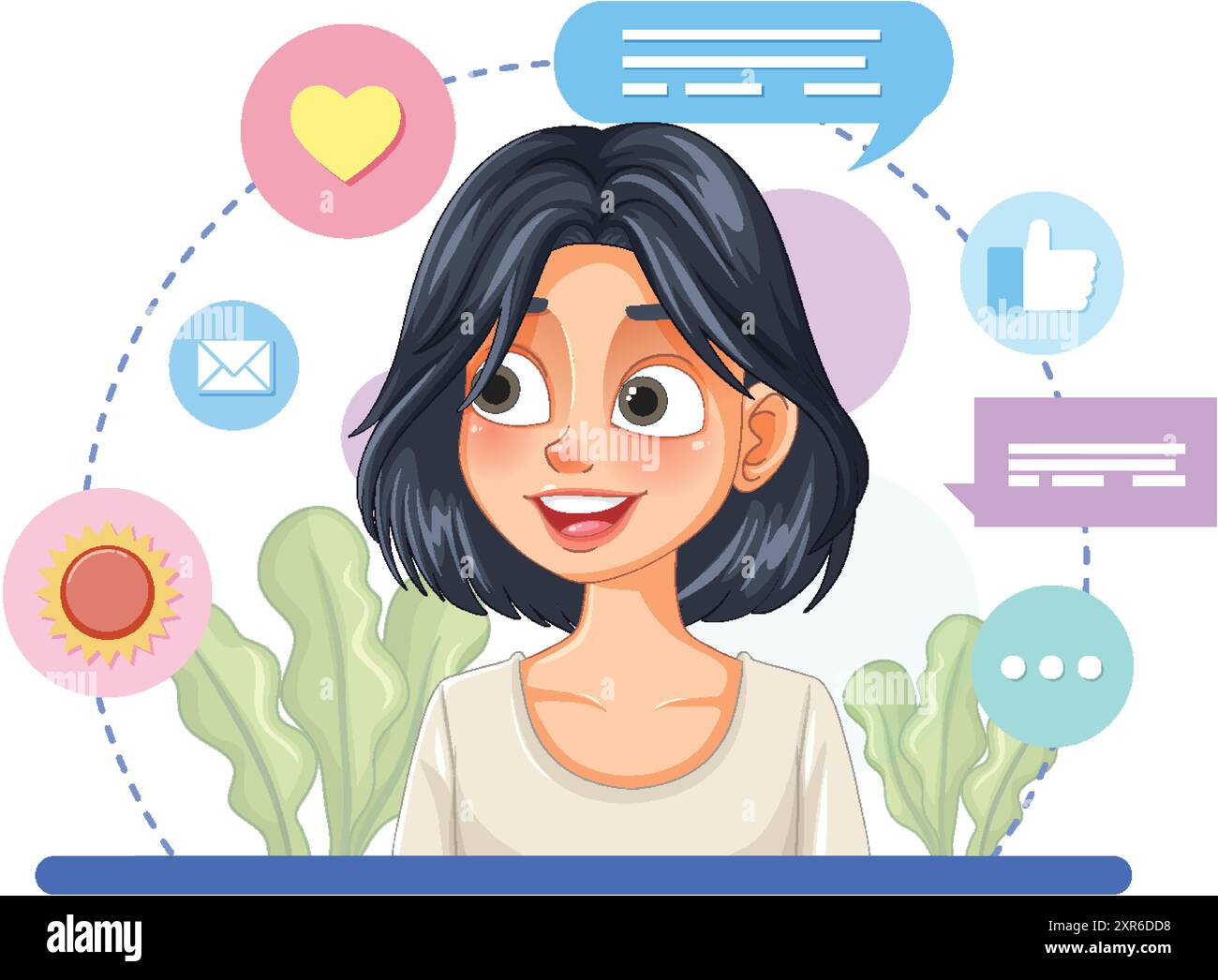 Social media presence concept Stock Vector Images - Alamy