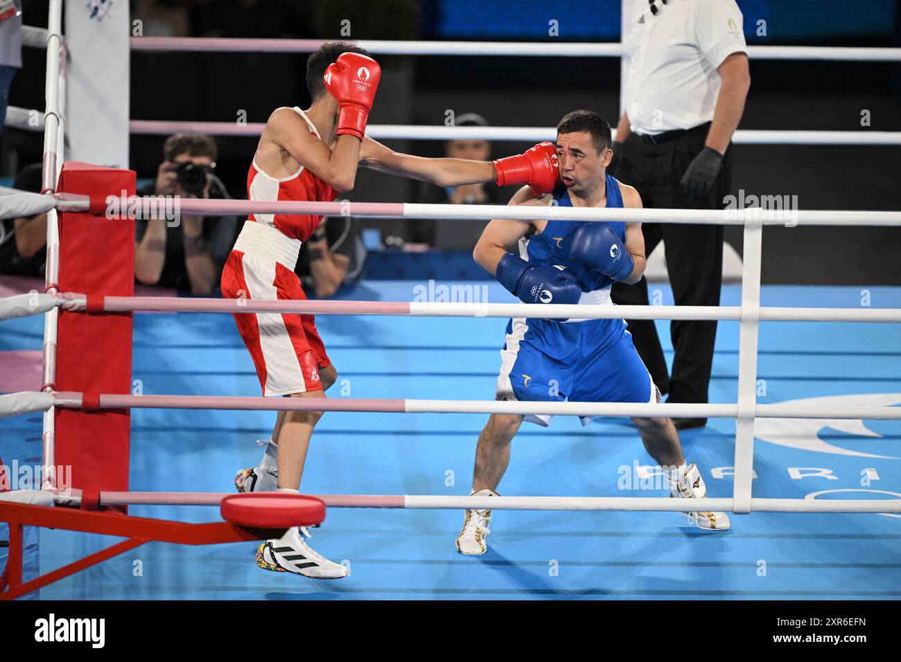 France's Billal Bennama v DUSMATOV Hasanboy in the men's 51kg final ... France's Billal Bennama v DUSMATOV Hasanboy in the men's 51kg final ...