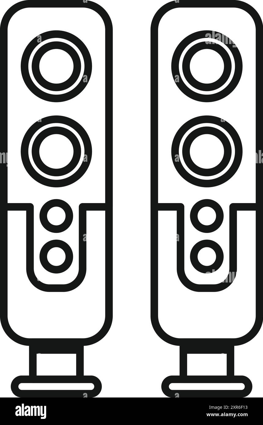 Two dynamic speakers standing tall, ready to deliver an immersive sound ...