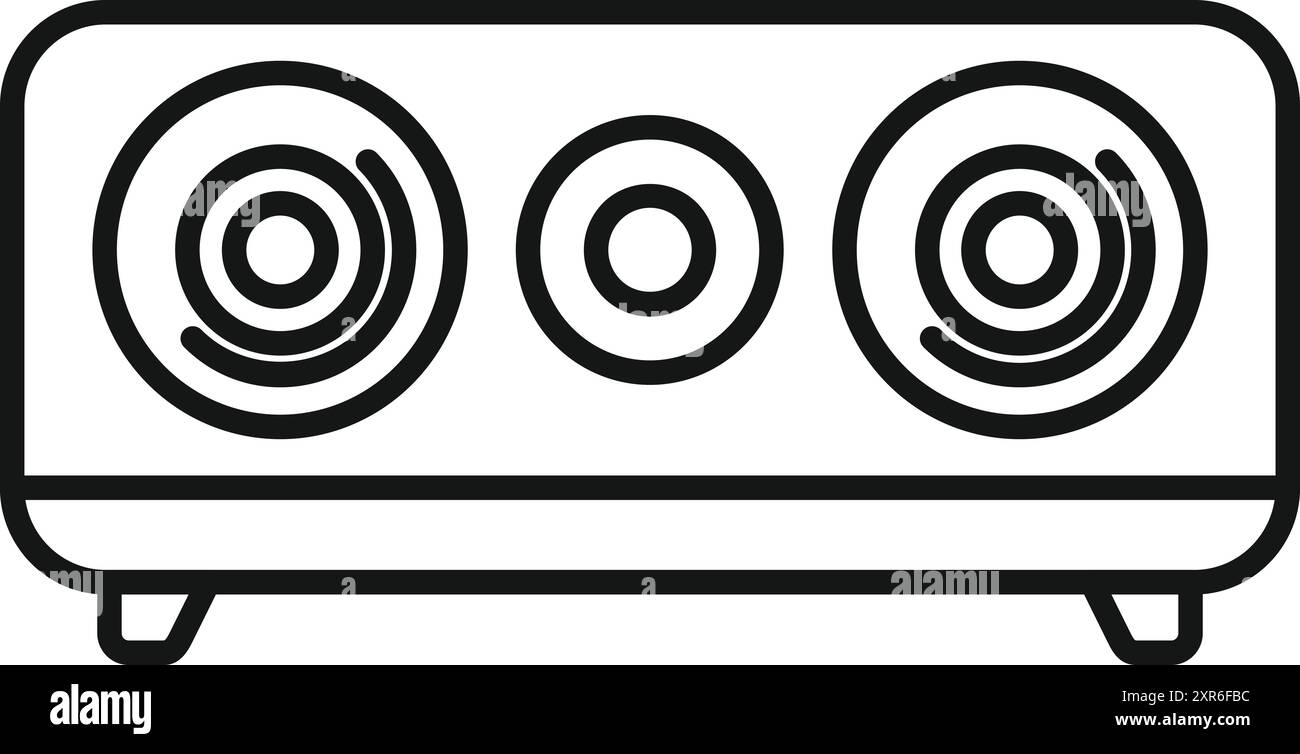Wireless speaker playing loud music with three speakers icon Stock ...