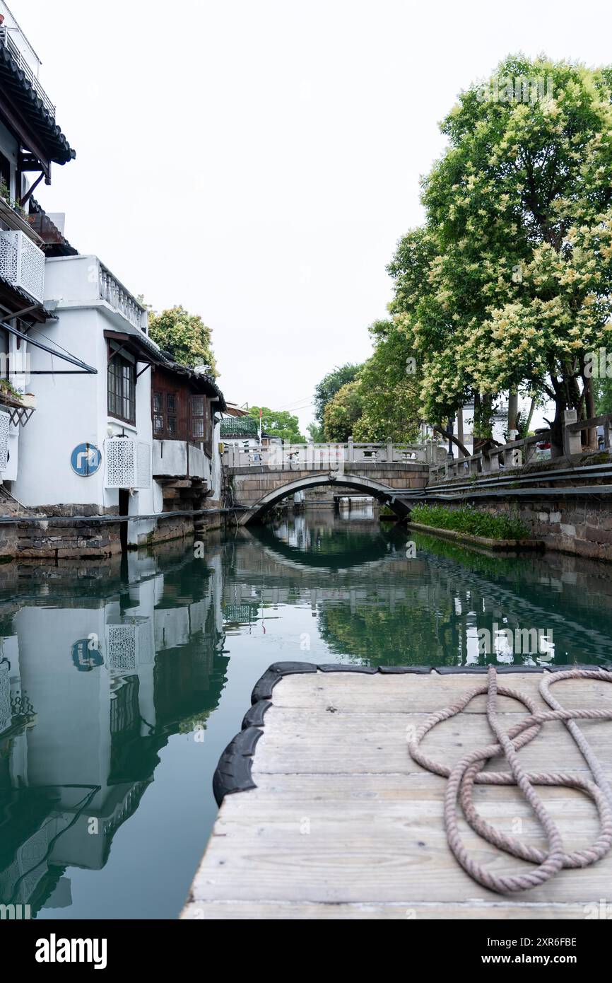 Suzhou, China - June 11, 2024 : A traditional Chinese canal bridge ...