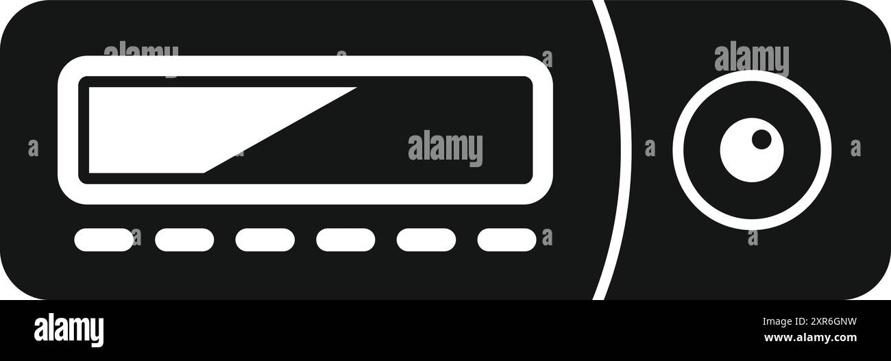 Black silhouette of a car radio, playing music for the driver Stock ...