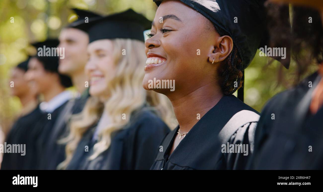 Graduation, group of people and education with achievement, success and ...