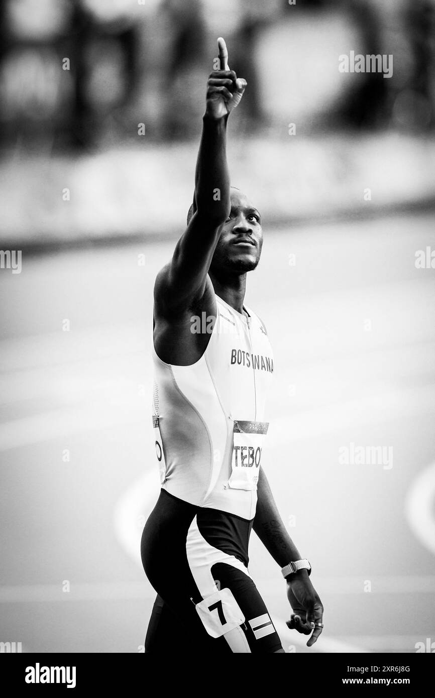 Saint Denis, France. 08th Aug, 2024. Gold medalist Letsile TEBOGO of ...