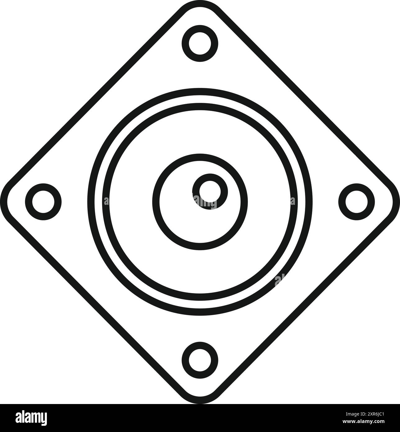 Line drawing of a square subwoofer playing loud music Stock Vector ...