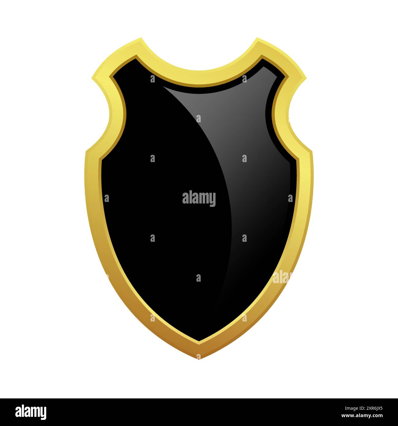 Black shield with glossy bright golden frame. VIP luxury logo design ...