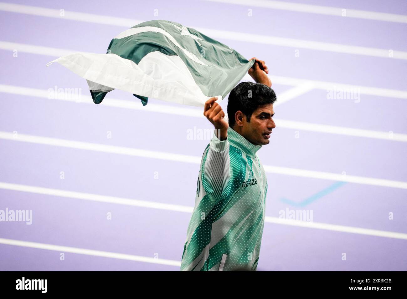 Saint Denis, France. 08th Aug, 2024. Gold medalist Arshad NADEEM of ...