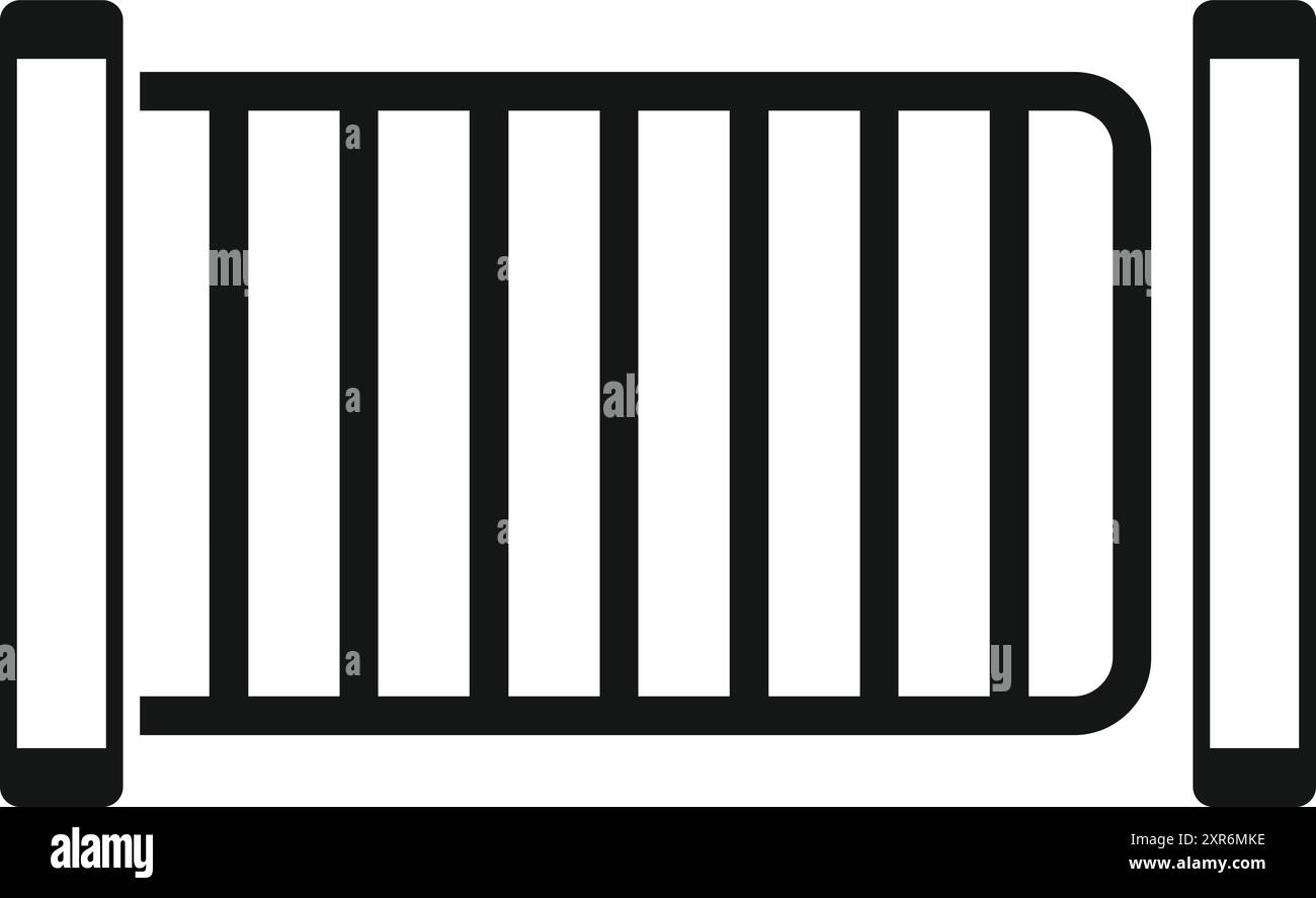 Simple icon of a metal barrier controlling access to a restricted area ...