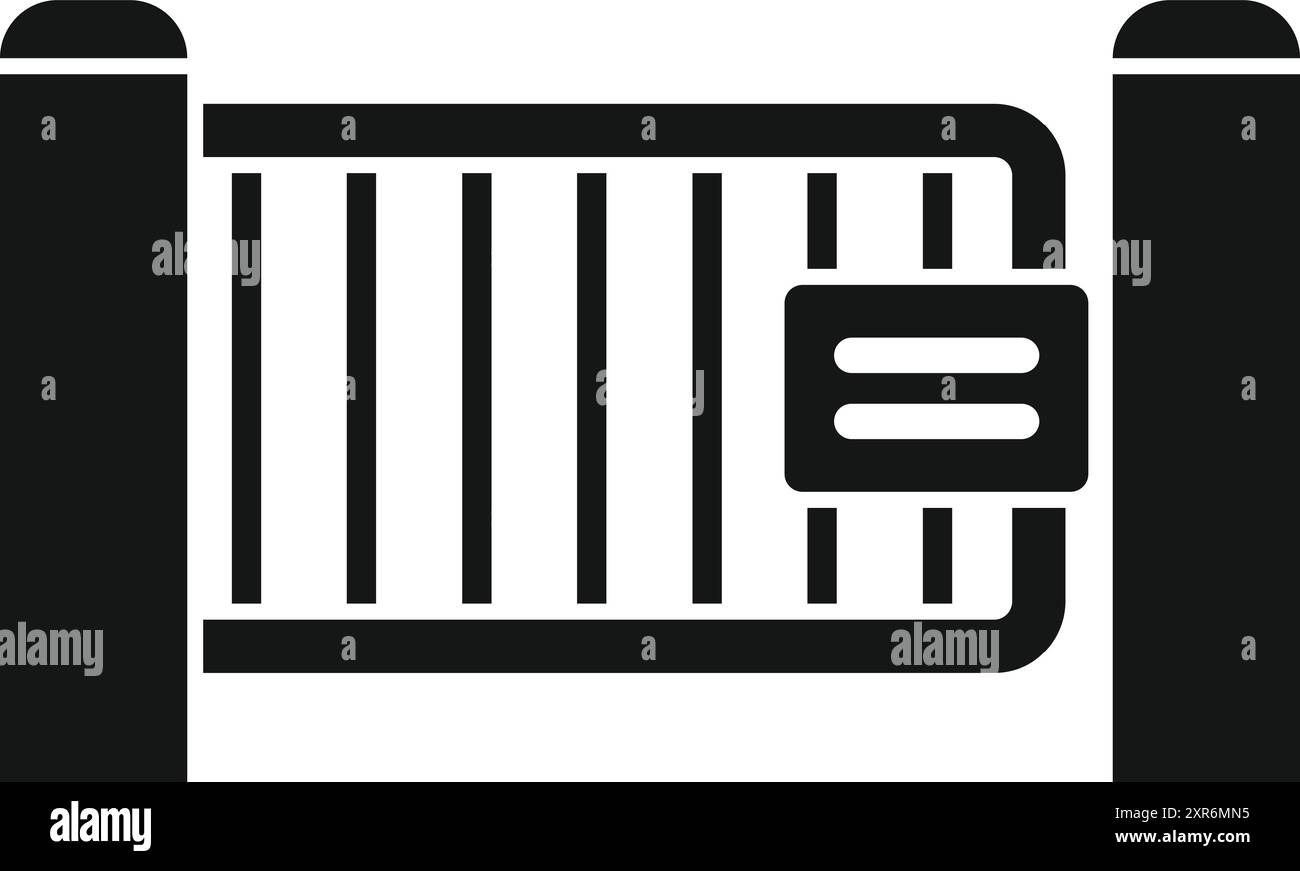 Simple icon of an automatic entrance gate allowing access to public ...