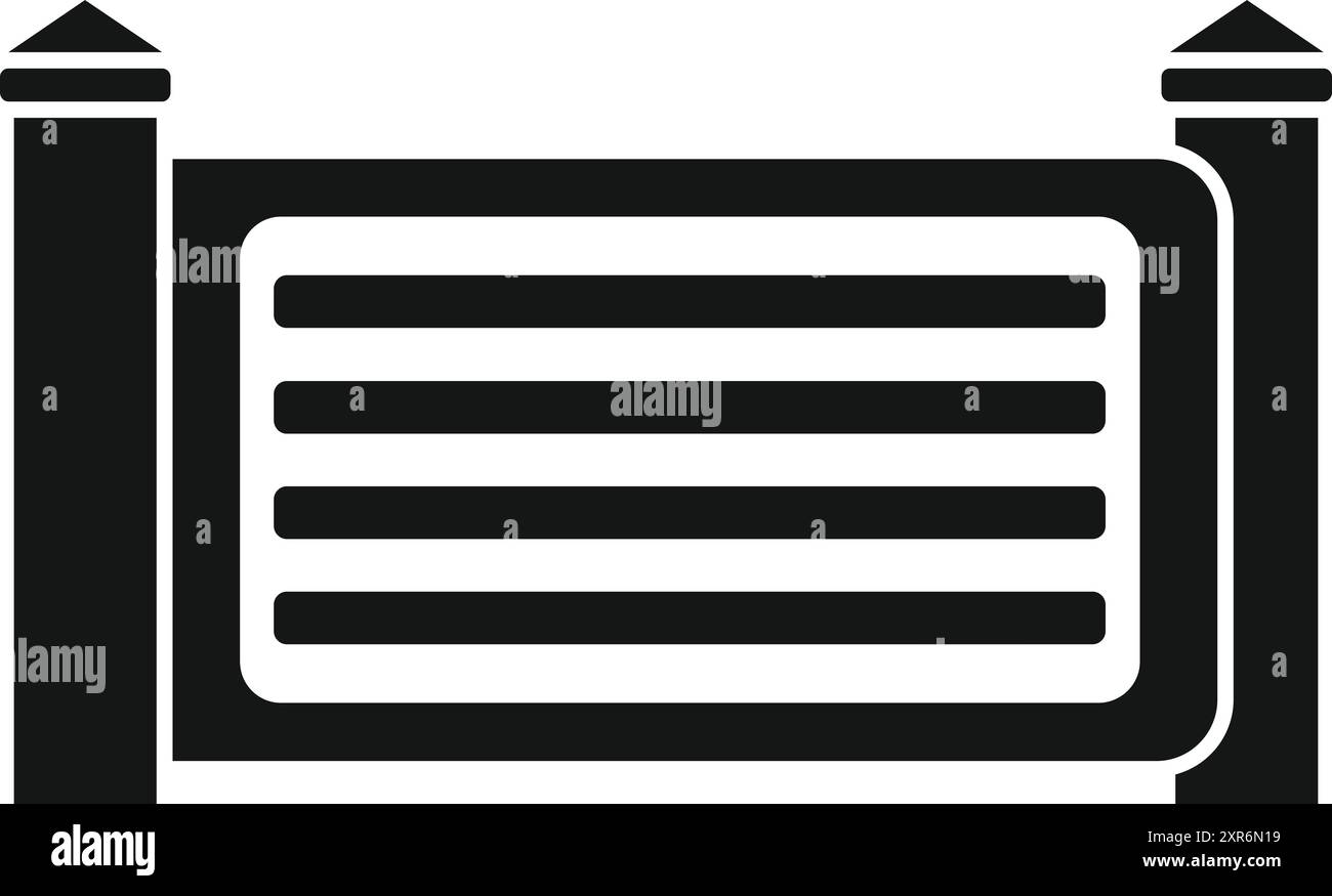 Simple black metal gate closing the entrance of a modern property Stock ...